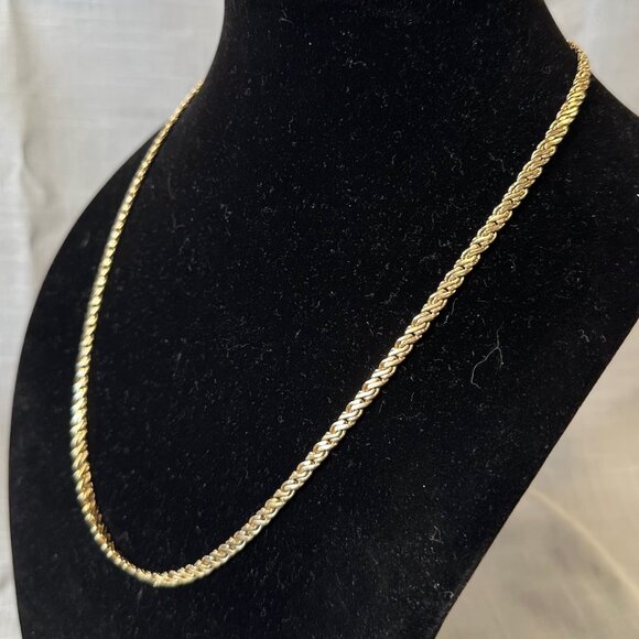 Jewelry | Vintage 24k Gb Flat Rope Chain Necklace | Poshmark